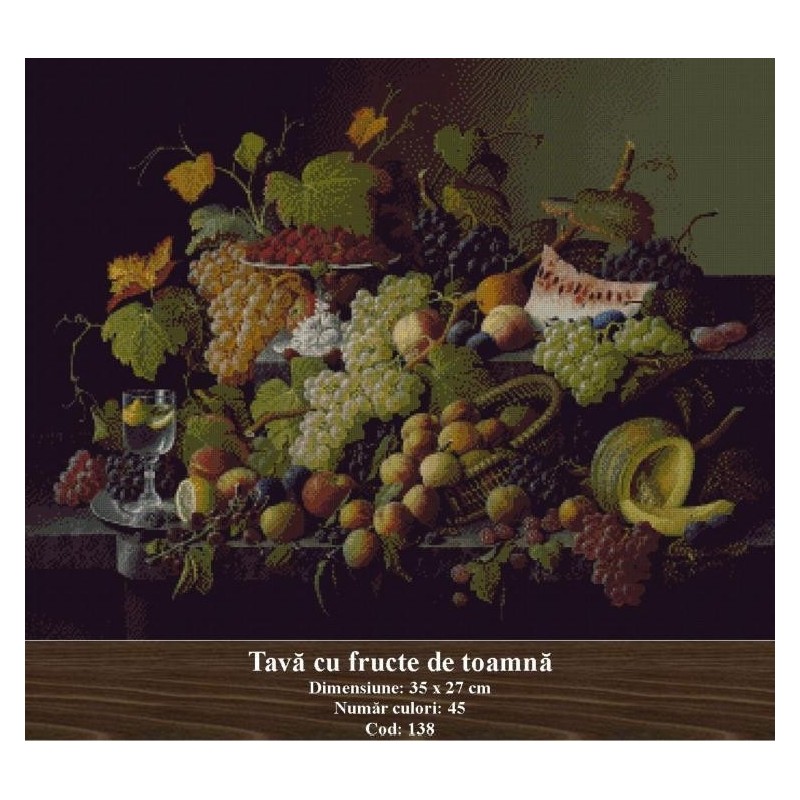 Model goblen Tava cu fructe de toamna