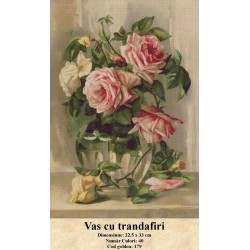 Model set goblen Vas cu trandafiri